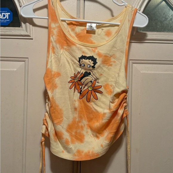 Betty Boop | Tops | Betty Boop Orange And Cream Tiedye Tank Top | Poshmark